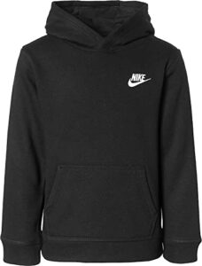 nike boy's club fleece pullover hoodie (little kids) black 5 little kids