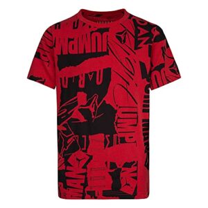 jordan boy's jumpman flight print tee (big kids) gym red lg (14-16 big kid)