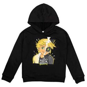 miraculous cat noir big girls fleece hoodie black 14-16