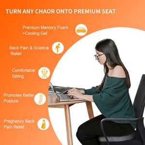 Yimiyaa Gel Enhanced Summer Seat Cushion Non-Slip Orthopedic Gel & Memory Foam Coccyx Protect Cushion for Office Chair Car Seat Cushion,Tailbone Pain Sciatica Back Pain Relief (Black)