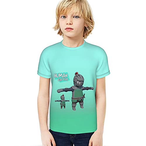 Teen Boys and Girls with Round Neck T-Shirt, 3D Print with Human Fall Flat for Teengers,Boys,Girls.3-X-Small