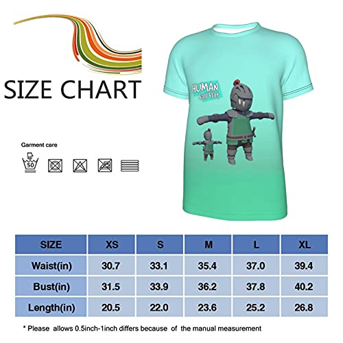 Teen Boys and Girls with Round Neck T-Shirt, 3D Print with Human Fall Flat for Teengers,Boys,Girls.3-X-Small