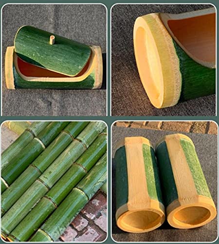 WellieSTR (Outer Dia.3~3.5cm 1 Set Fresh Handmade Natural Mini Bamboo Wrapped Sticky Rice Steamer,Chinese Snack Tool, Banboo Tubes,Zongzi ZhuTongFan