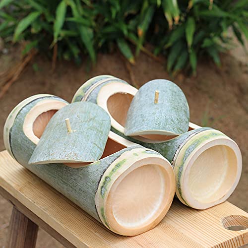 WellieSTR (Outer Dia.3~3.5cm 1 Set Fresh Handmade Natural Mini Bamboo Wrapped Sticky Rice Steamer,Chinese Snack Tool, Banboo Tubes,Zongzi ZhuTongFan