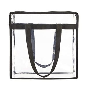 NATURAL STYLE Clear Tote Bag Stadium Security Approved, See Through Clear Handbag Purse Bag for Work, Beach, Stadium, Makeup, Cosmetics