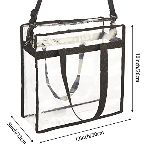 NATURAL STYLE Clear Tote Bag Stadium Security Approved, See Through Clear Handbag Purse Bag for Work, Beach, Stadium, Makeup, Cosmetics