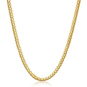 fiusem 3.5mm gold plated chain for men, diamond cut stainless steel cuban chain, miami cuban link gold chain necklace for women men, mens chain 20 inch