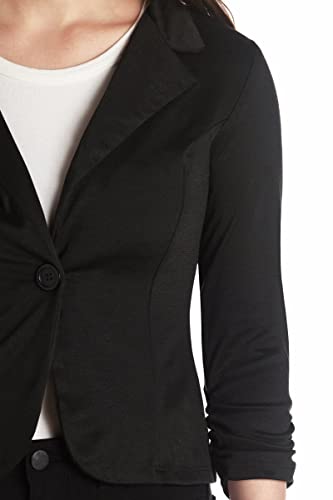 Women's Casual Work Office Blazer Jacket JK1131 SLPBLK M