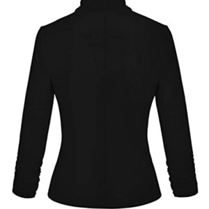 Women's Casual Work Office Blazer Jacket JK1131 SLPBLK M