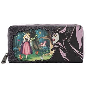 loungefly disney villains scenes maleficent sleeping beauty zip around wallet