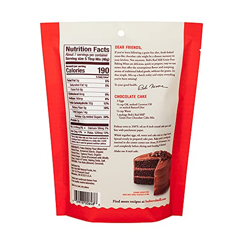 Bob's Red Mill Grain Free Chocolate Cake Mix 10.5 oz Pkg