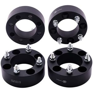 vlaoschi black forged atv utv 4x110 wheel spacers 2 inch with 10x1.25 studs compatible with honda suzuki-yamaha-kawasaki 4 lug for foreman rincon rancher kodiak grizzly king quad - pack of 4