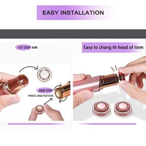 Facial Hair Remover Replacement Heads for Gen 1 Finishing Touch Flawless Facial Hair Removal Tool for Women,18K Gold-Plated Rose Gold 4 Count,First Generation by BECHY