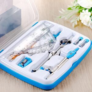 Mr. Pen- Geometry Set, 13 pcs, Compass for Geometry, Protractor Set, Geometry Kit Set with Shatterproof Storage Box, Geometry Kit, Drawing Tools, Drafting Set, Drafting Tools & Drafting Kits (Blue)