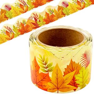 fall leaves bulletin board border autumn border for classroom decoration 36ft