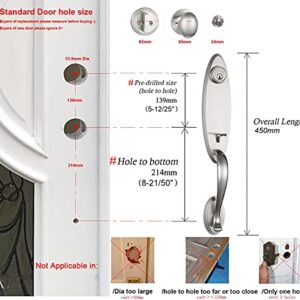 NB_Hardware 2PACK Double Door Lockset Entry Modern Handleset with Oval Knob Door Handle Satin Nickel Finish Reversible for Right and Left Handed(2 Pack(Keyed & Dummy Lockset))