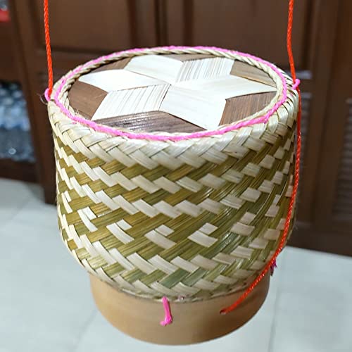 Heavens Tvcz Sticky Rice Basket Serving Thai Laos Small Handmade Bamboo to Keep Sticky Rice Warm for Restaurant