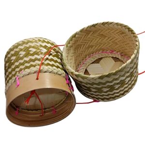 Heavens Tvcz Sticky Rice Basket Serving Thai Laos Small Handmade Bamboo to Keep Sticky Rice Warm for Restaurant