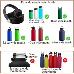 Spout lid fits Hydro Flask Wide Mouth 32 40 oz, Chug lid for HydroFlask Wide Mouth Water bottle with Flexible Handle, Replacement Lids for HydroFlask Wide Mouth 32 40 oz Lid