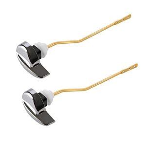 pdfans toilet tank flush lever replacement, 2pcs toilet handle replacement trip levers, universal side mount toliet tank lever fits most toilets, chrome finish