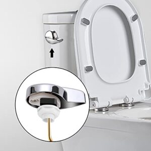 PDFans Toilet Tank Flush Lever Replacement, 2pcs Toilet Handle Replacement Trip Levers, Universal Side Mount Toliet Tank Lever Fits Most Toilets, Chrome Finish