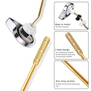 PDFans Toilet Tank Flush Lever Replacement, 2pcs Toilet Handle Replacement Trip Levers, Universal Side Mount Toliet Tank Lever Fits Most Toilets, Chrome Finish