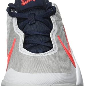 Nike Kid's Team Hustle D10 (GS) Basketball Shoe (4.5, Light Smoke Grey/Bright Crimson, Numeric_4_Point_5)