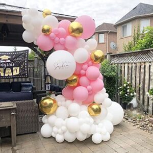 White Balloons 84 pcs White Balloons Garland Arch Kit 5 inch +12 inch +18 inch Pastel White Balloons Happy Birthday Balloons Baby Shower Decorations Wedding Balloons