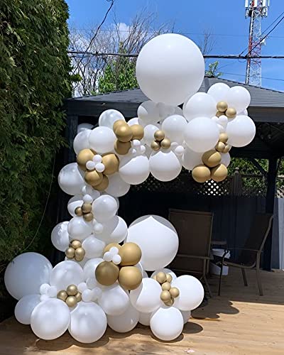 White Balloons 84 pcs White Balloons Garland Arch Kit 5 inch +12 inch +18 inch Pastel White Balloons Happy Birthday Balloons Baby Shower Decorations Wedding Balloons