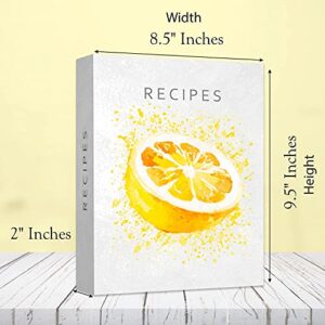 Cosy Coast Blank Recipe Book Binder 8.5"x9.5" | 50 Recipe Organizer Binder Cards 4"x6" | Family Recipe Book To Write In Your Own Recipes |10 Large Recipe Binder Cards |12 Dividers |25 Page Protectors