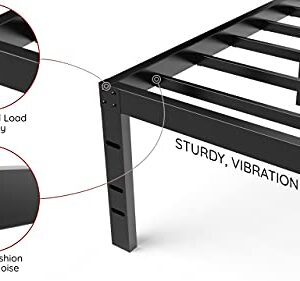 Koi Housewares 18 Inch Steel Bed Frame, Reinforced Platform, 3000 Pounds, Heavy Duty, Easy Assembly, Steel Slats, Under The Bed Storage, California King