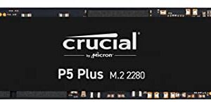 Crucial P5 Plus 500GB PCIe Gen4 3D NAND NVMe M.2 Gaming SSD, up to 6600MB/s - CT500P5PSSD8, Solid State Drive