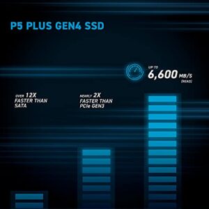 Crucial P5 Plus 500GB PCIe Gen4 3D NAND NVMe M.2 Gaming SSD, up to 6600MB/s - CT500P5PSSD8, Solid State Drive