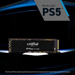 Crucial P5 Plus 500GB PCIe Gen4 3D NAND NVMe M.2 Gaming SSD, up to 6600MB/s - CT500P5PSSD8, Solid State Drive