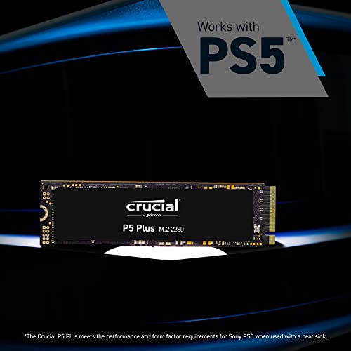 Crucial P5 Plus 500GB PCIe Gen4 3D NAND NVMe M.2 Gaming SSD, up to 6600MB/s - CT500P5PSSD8, Solid State Drive