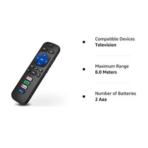 LOUTOC Universal Replacement Compatible with TCL-ROKU-TV-Remote, RC280 RC282 Compatible with Roku Philips, ONN, Hitachi, Element, Haier, LG, Sanyo, JVC TVs(Infrared)