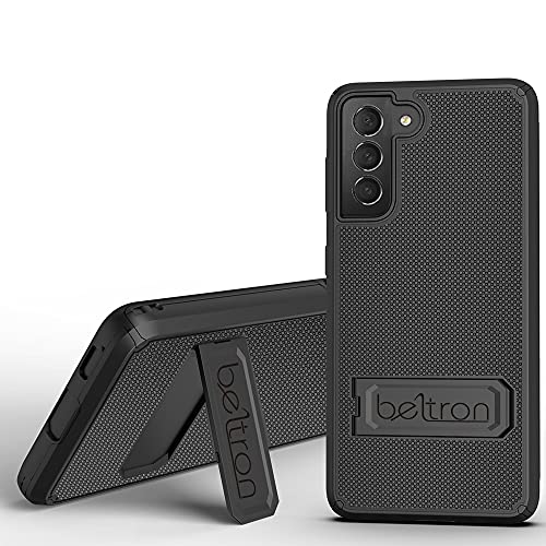 BELTRON Combo Case & Holster for Samsung Galaxy S21 Plus, Slim Protective Full Body Dual Guard Grip Case & Swivel Belt Clip Combo with Kickstand / Card Holder for Galaxy S21+ 5G 6.7 Inch