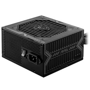 msi mag a650bn gaming power supplyr - 80 plus bronze certified 650w - compact size - atx psu