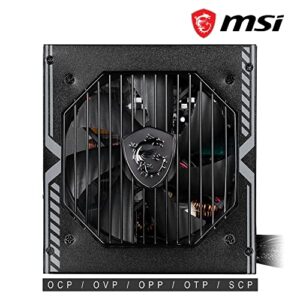 MSI MAG A550BN Gaming Power Supplyr - 80 Plus Bronze Certified 550W - Compact Size - ATX PSU