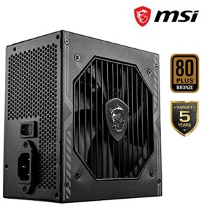 MSI MAG A550BN Gaming Power Supplyr - 80 Plus Bronze Certified 550W - Compact Size - ATX PSU