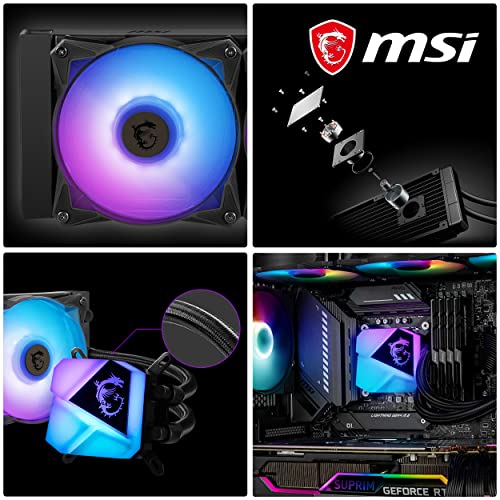 MSI MAG CoreLiquid C360 - AIO ARGB CPU Liquid Cooler - 360mm Radiator - LGA 1700 Ready - Triple 120mm ARGB PWM Fans ,Black