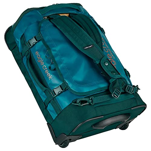 Eagle Creek Cargo Hauler XT Wheeled International Carry On Luggage Duffel with Telescoping Handle and Straps, Lockable U-Lid, Top Compartment, and Compression Straps, Arctic Seagreen - 30L/22"