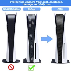 Middle Strip Sticker, Integral PS5 Disk Version Host Console Center Part Protection Strip Film Accessories Durable Scratch Resistant (Carbon Black)