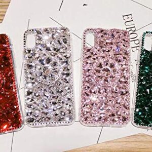 Case for Xiaomi Redmi Note 10,Redmi Note 10S Case,Diamond Kickstand Case for Redmi Note 10 4G Case,3D Handmade Bling Diamond Glitter Phone Case for Xiaomi Redmi Note 10 4G(Pink)