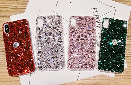 Case for Xiaomi Redmi Note 10,Redmi Note 10S Case,Diamond Kickstand Case for Redmi Note 10 4G Case,3D Handmade Bling Diamond Glitter Phone Case for Xiaomi Redmi Note 10 4G(Pink)