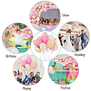 Amandir 144Pcs Pink Balloons Garland Arch Kit Light Pink Gold White Balloons Confetti Latex Metallic Balloons for Girl Birthday Baby Shower Wedding Party Decorations Supplies