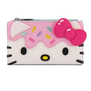 loungefly sanrio hello kitty cupcake faux leather flap wallet