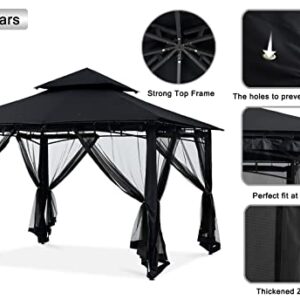 MASTERCANOPY Outdoor Garden Gazebo for Patios with Stable Steel Frame and Netting Walls (10x12,Black)