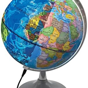 Lexibook Luminous Globe Planetarium, STEM, 2-in-1 Globe During The Day, Constellation map at Night, Blue/Black, NLJ185EN