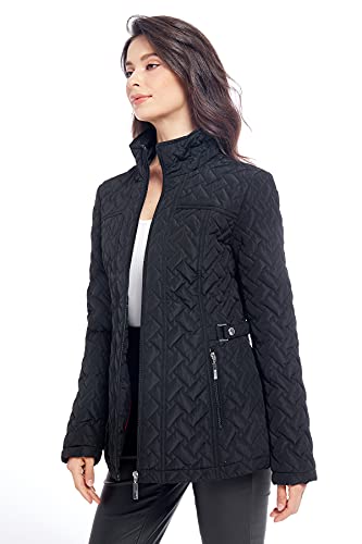 S P Y M Womens Diamond Quilted Jacket Lightweight Padding Coat with Pockets, Regular and Plus Size